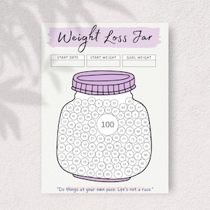 Weight Loss Tracker Jar Bundle: 100lbs Diet Journal (digital Download ...