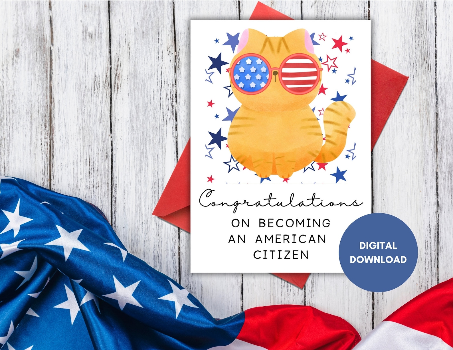Congratulations for Citizenship Card Set of 2, USA New Citizen ...