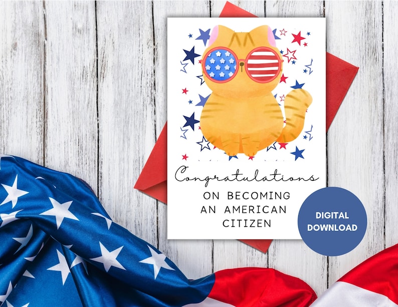 Congratulations for Citizenship Card Set of 2, USA New Citizen ...