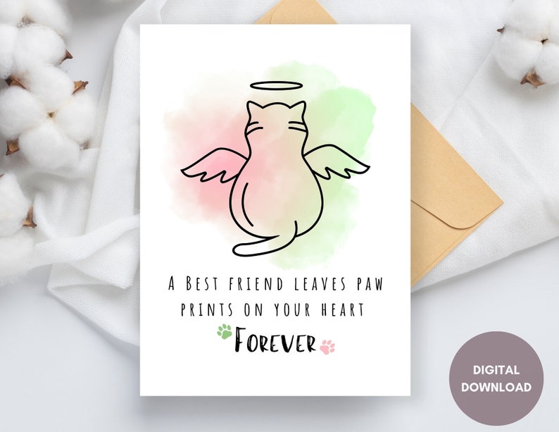 Printable Cat Sympathy Card: Pet Loss Bereavement (digital Download) - Etsy