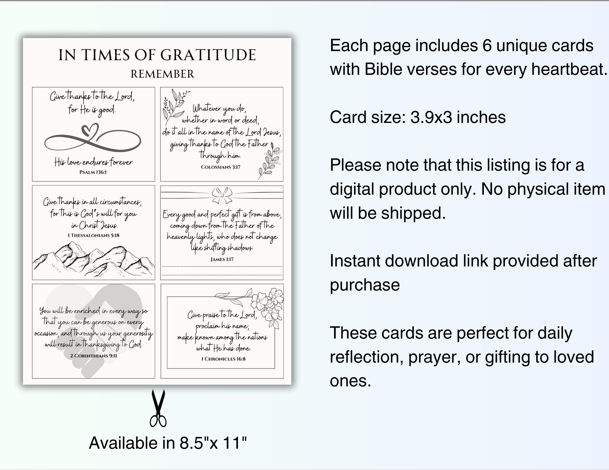 60 Bible Verse Cards: Scripture Encouragement, Daily Devotions (PDF) - Etsy