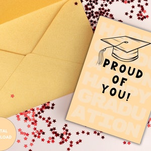 Proud of You Graduation Card, Congrats on Your Happy Grad, Printable ...