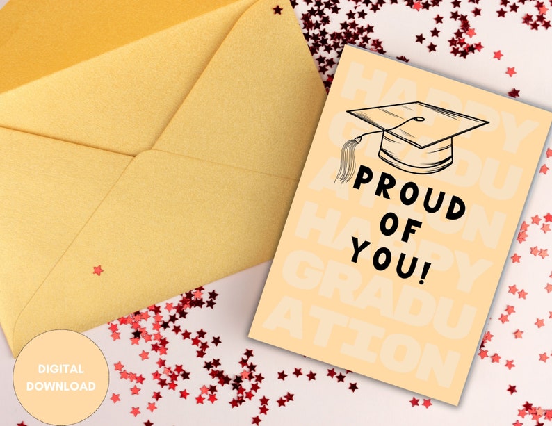Proud of You Graduation Card, Congrats on Your Happy Grad, Printable ...