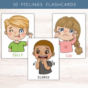 Emotions Flashcards, Feelings Flash Cards, Emotions to Color ...