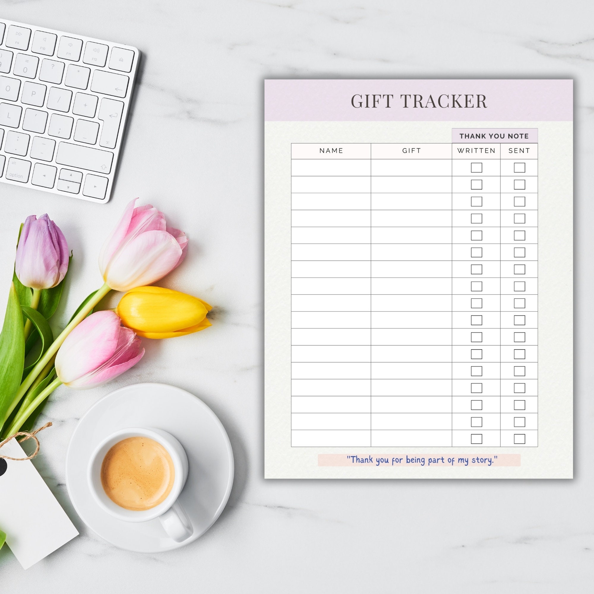 Gift Tracker, Thank You Note Organizer, Wedding Gift Log Tracker ...