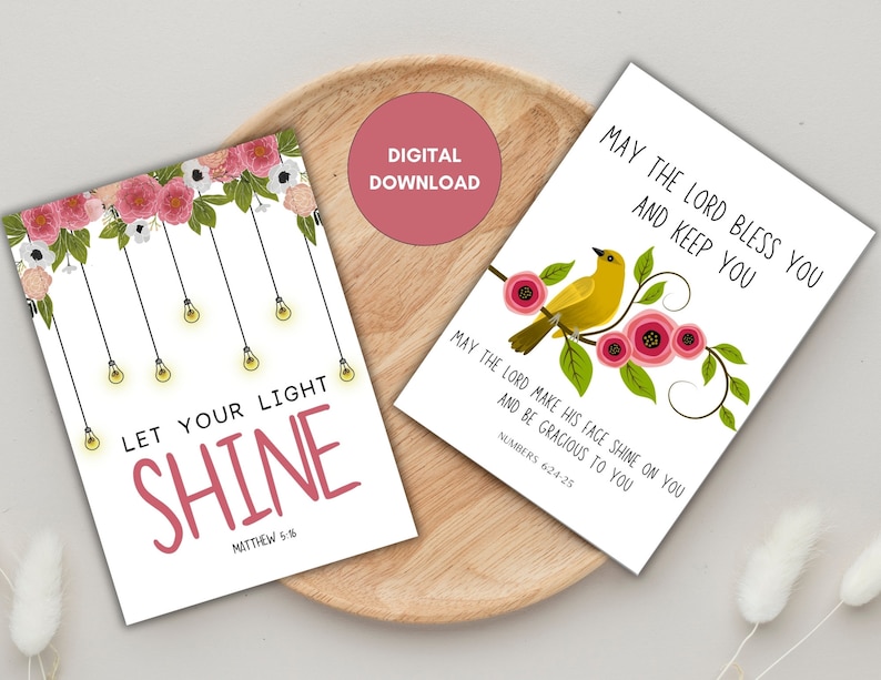 Christian Greeting Card Set: Bible Verse, Inspirational Message ...