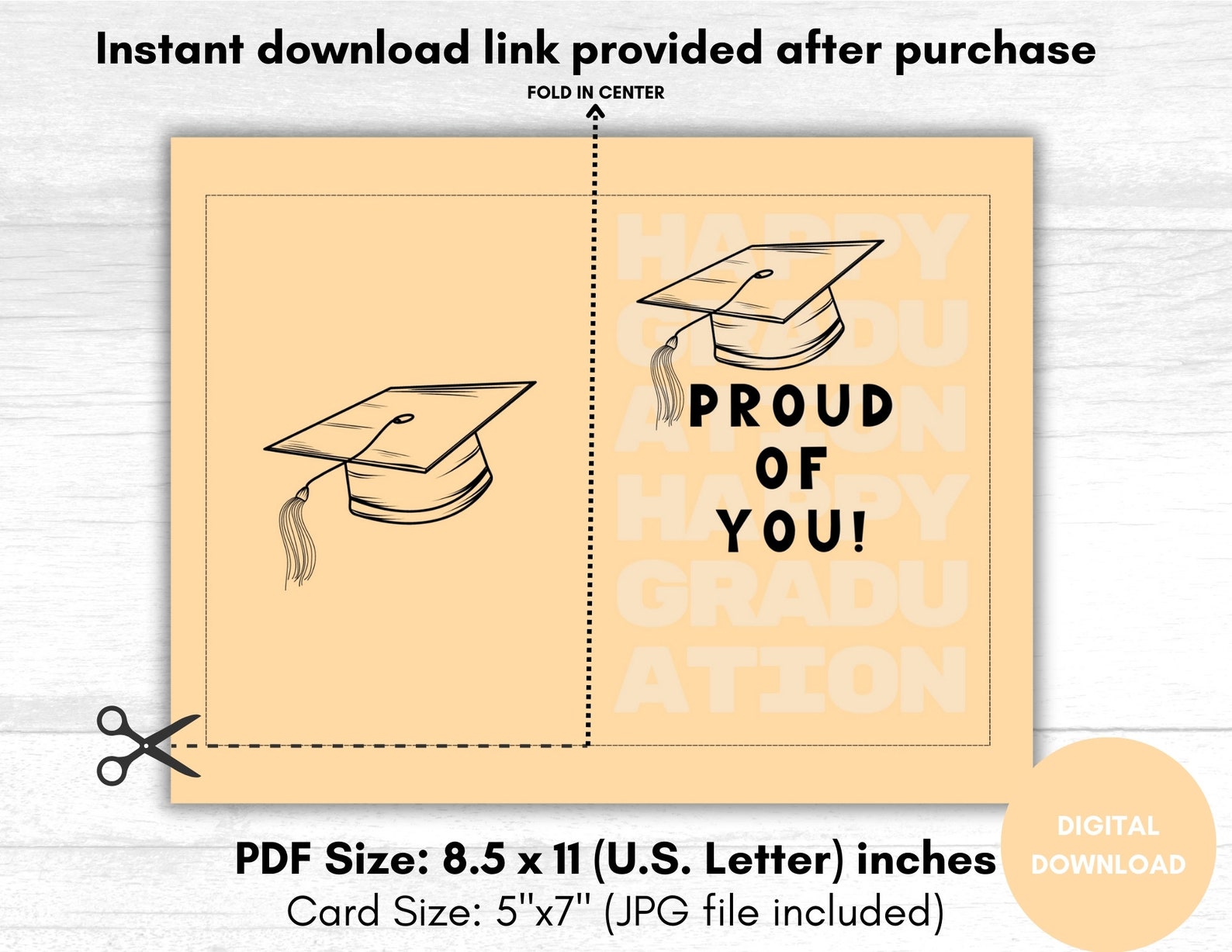 Proud of You Graduation Card, Congrats on Your Happy Grad, Printable ...