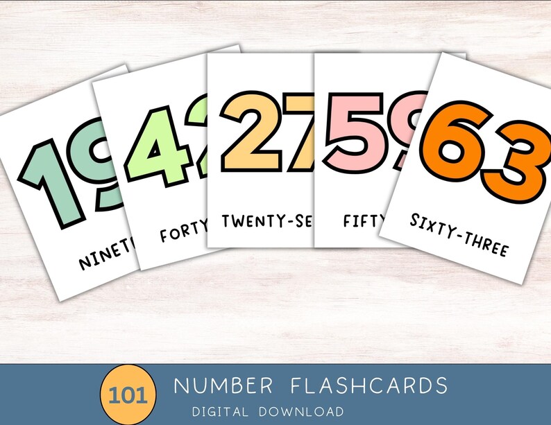 Printable Number Flash Cards 0-100: Montessori Math Learning Set (PDF ...