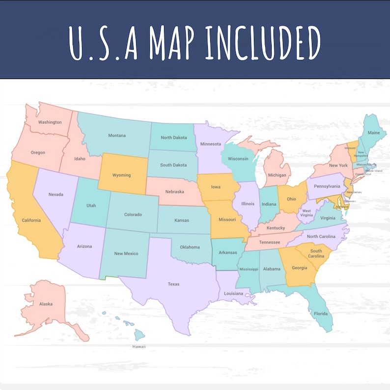 US States and Capitals Flashcards, United States Homeschool Activity ...