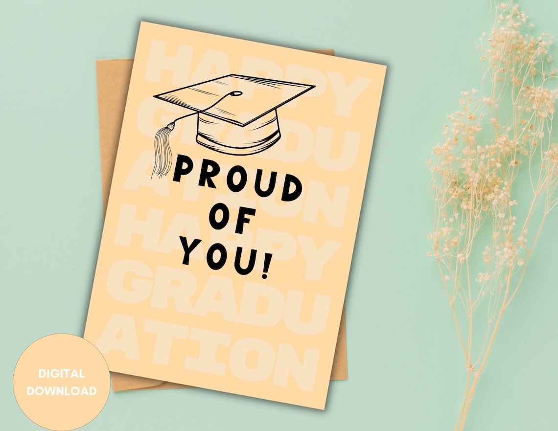 Proud of You Graduation Card, Congrats on Your Happy Grad, Printable ...