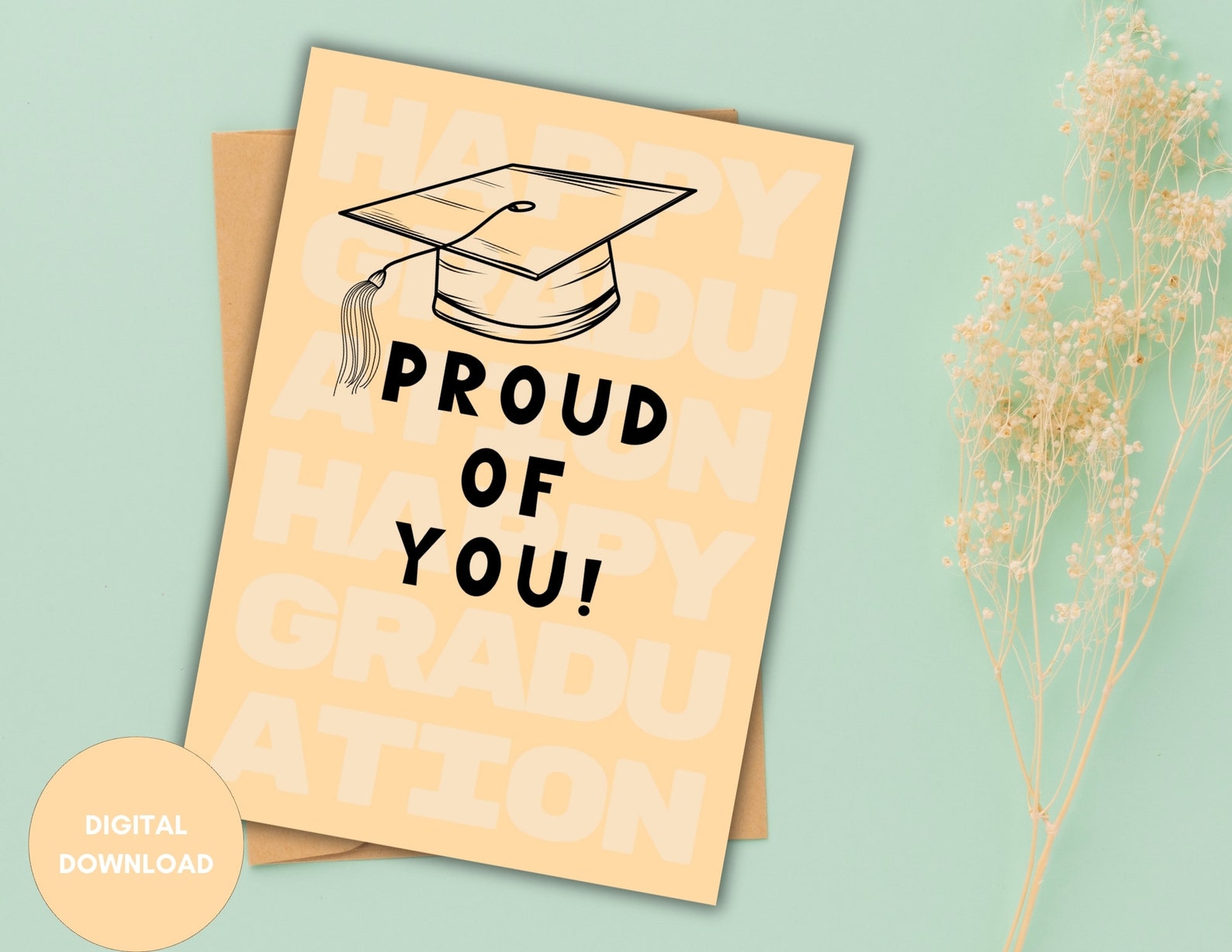 Proud of You Graduation Card, Congrats on Your Happy Grad, Printable ...