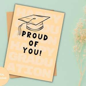 Proud of You Graduation Card, Congrats on Your Happy Grad, Printable ...