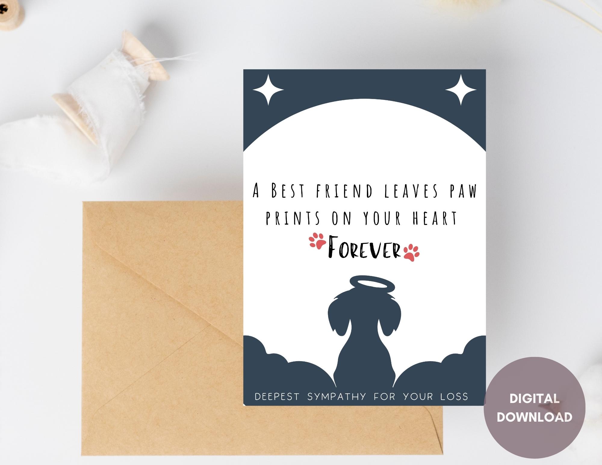 Printable Dog Sympathy Card: Pet Loss Memorial (PDF) - Etsy