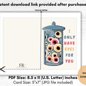 I Only Have Eyes for You Greeting Card, Funny Valentines Day Card for ...