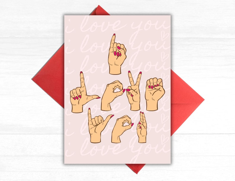 I Love You ASL Greeting Card, Printable American Sign Language Ily Card ...