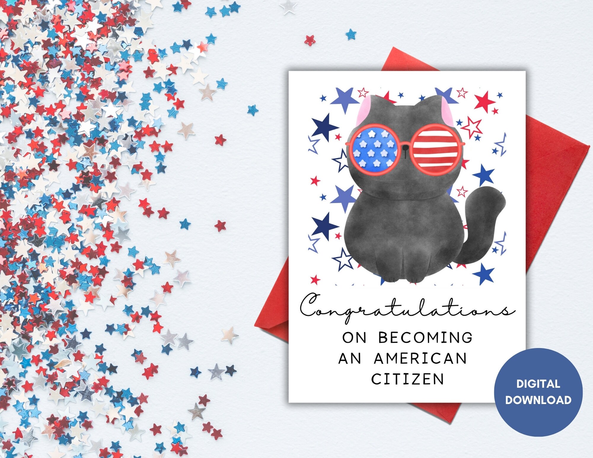 Congratulations for Citizenship Card Set of 2, USA New Citizen ...