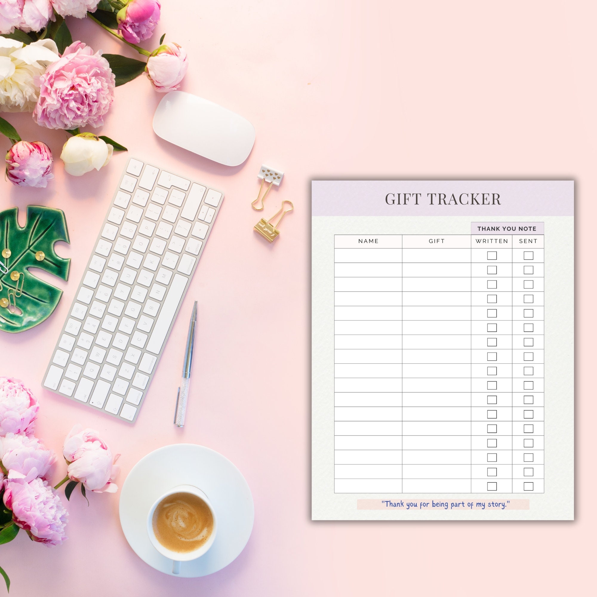 Gift Tracker, Thank You Note Organizer, Wedding Gift Log Tracker ...