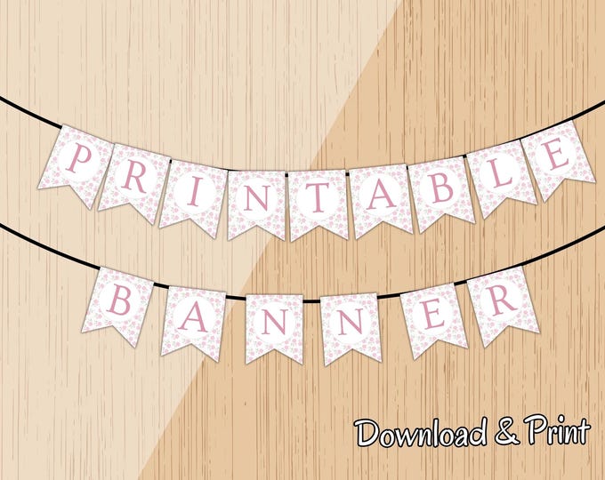 Pink Printable PDF Banner,printable Alphabet Letter Banner,printable ...