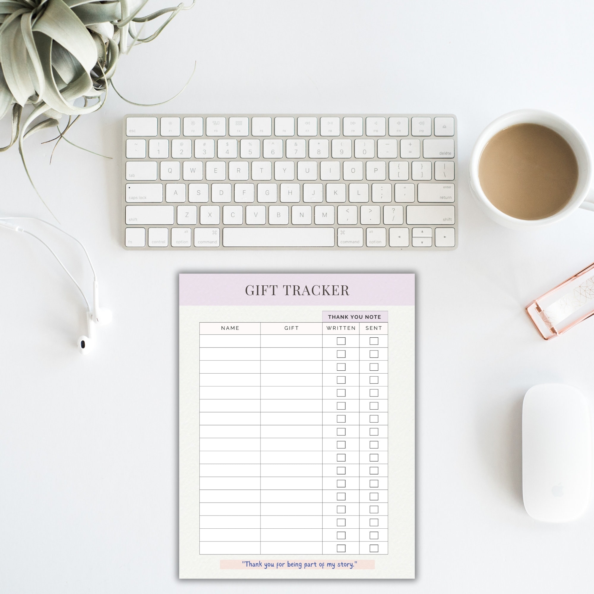 Gift Tracker, Thank You Note Organizer, Wedding Gift Log Tracker ...