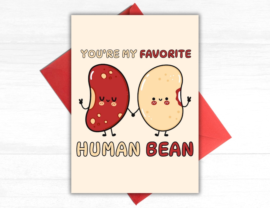 You're My Favorite Human Bean Greeting Card, Friendship Card, Printable ...