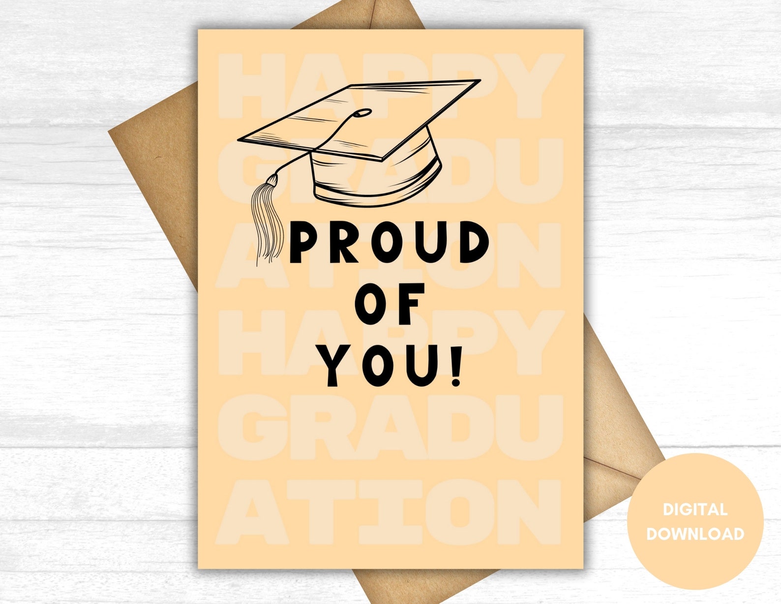 Proud of You Graduation Card, Congrats on Your Happy Grad, Printable ...