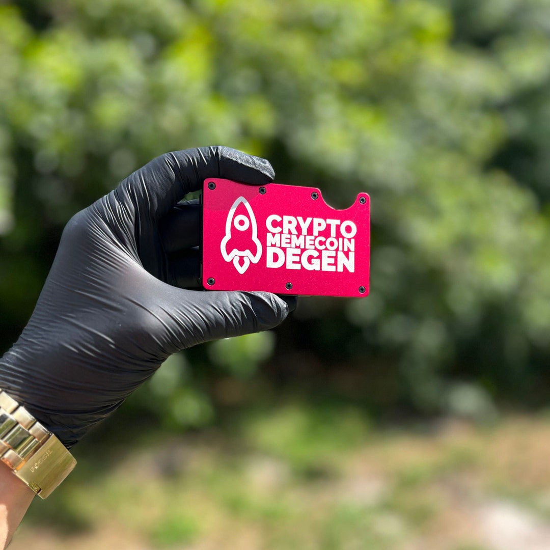 Memecoin Metal Slim Wallet RFID Blocking - Etsy