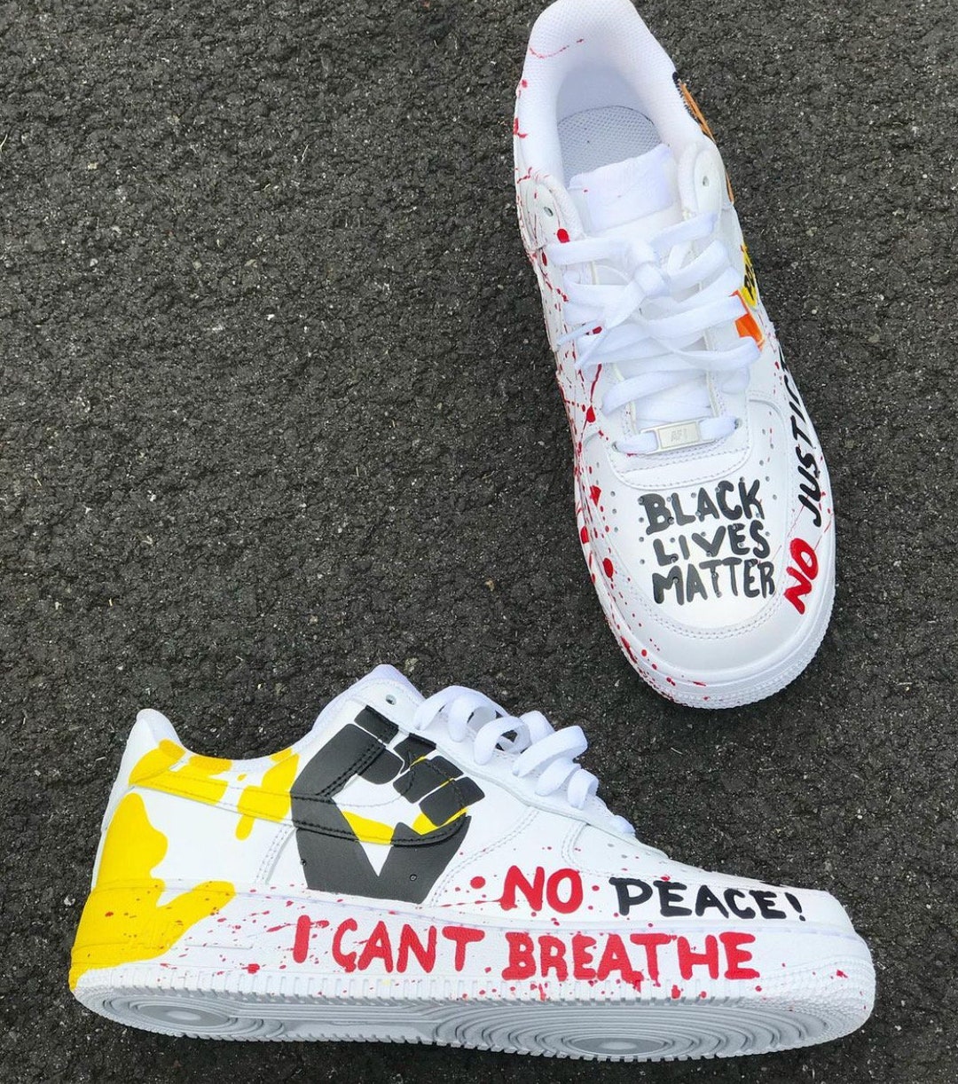 Custom Sneakers BLM, Custom Air Force 1 Matter, Low Top, Hand Painted ...