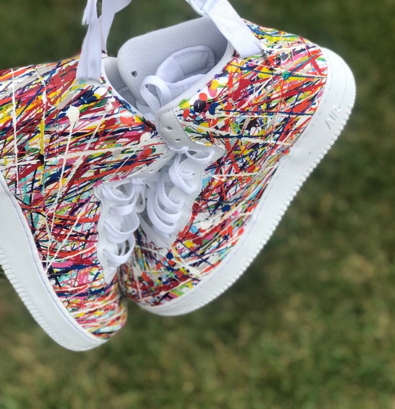 Custom Air Force One, Custom Air Force 1 Splatter, High Top Sneakers ...