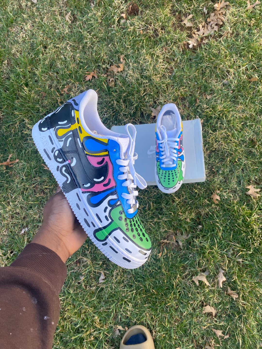 Cartoon Custom Air Force 1, Multicolor Low Top AF1, Customized Sneakers ...