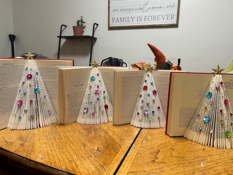 Handcrafted Christmas Tree Folded Book Art, Made With Hardback Preloved ...