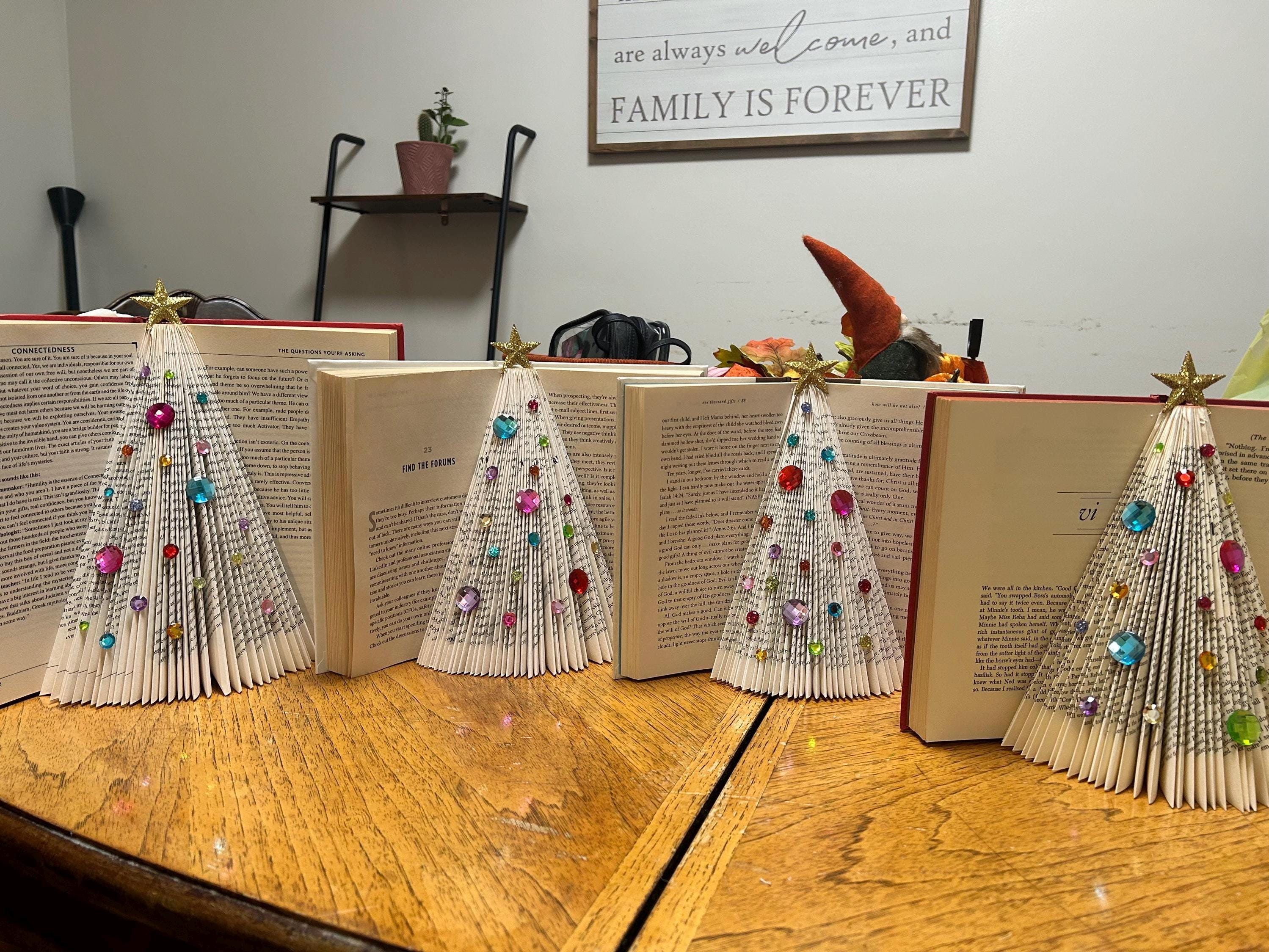 Handcrafted Christmas Tree Folded Book Art, Made With Hardback Preloved ...