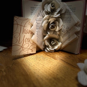 Handcrafted Roses Folded Book Art, Made With Preloved Books - Etsy