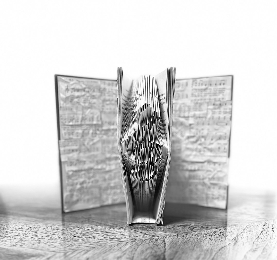 Treble Clef Folded Book Art: Handcrafted Vintage Hymns Display - Etsy