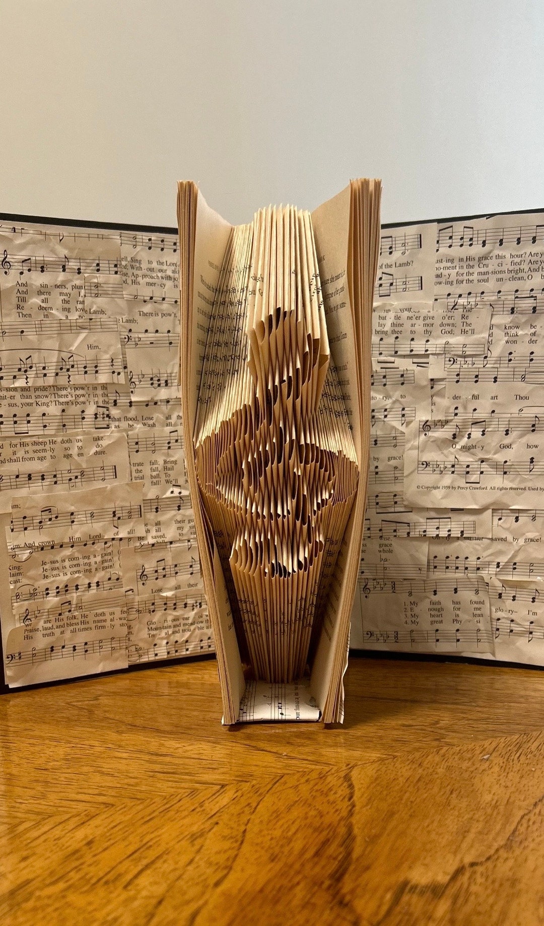 Treble Clef Folded Book Art: Handcrafted Vintage Hymns Display - Etsy