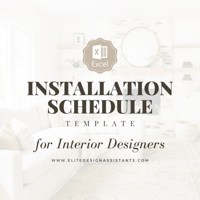 Installation Schedule Template for Interior Designers, Excel ...