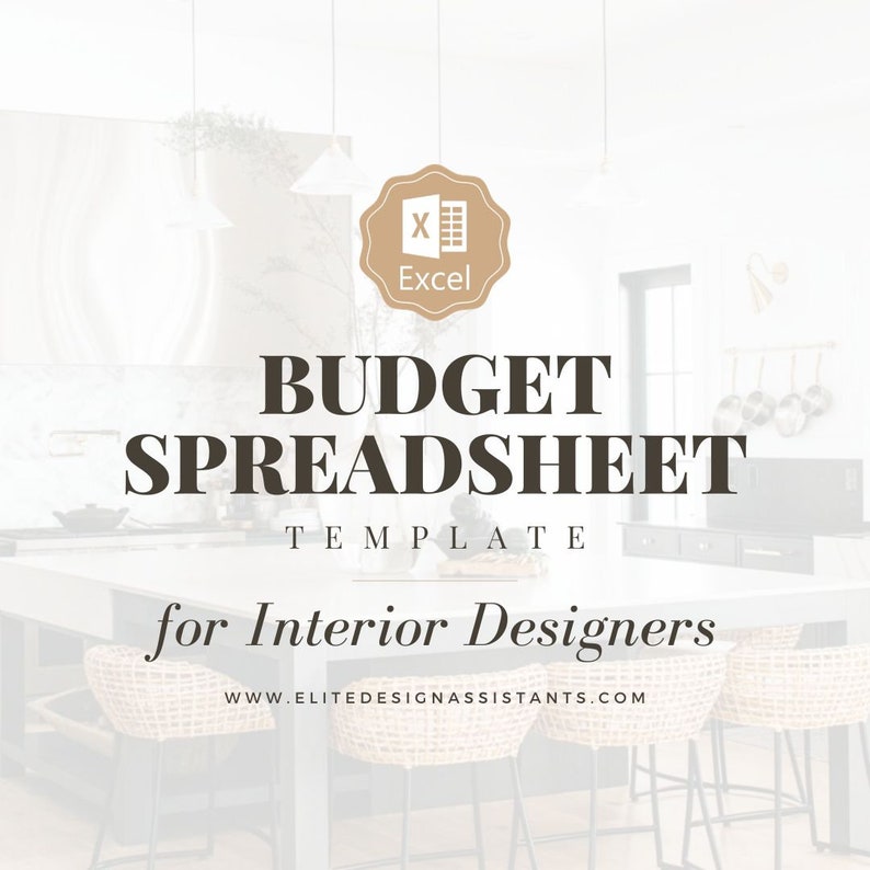 Budget Spreadsheet Template for Interior Designers, Excel Spreadsheet ...