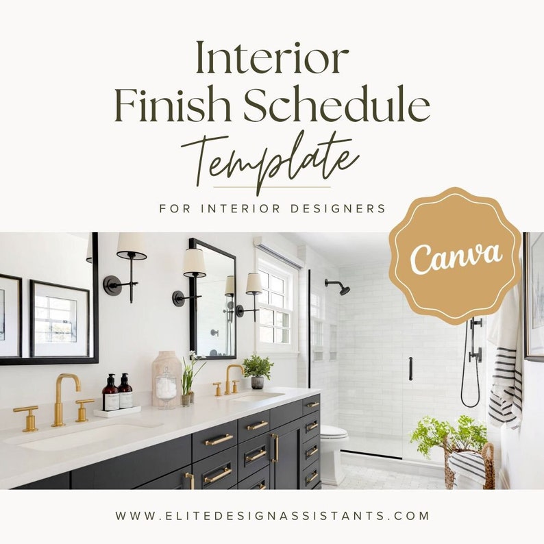 Interior Finish Schedule for Interior Designers, Canva Template ...