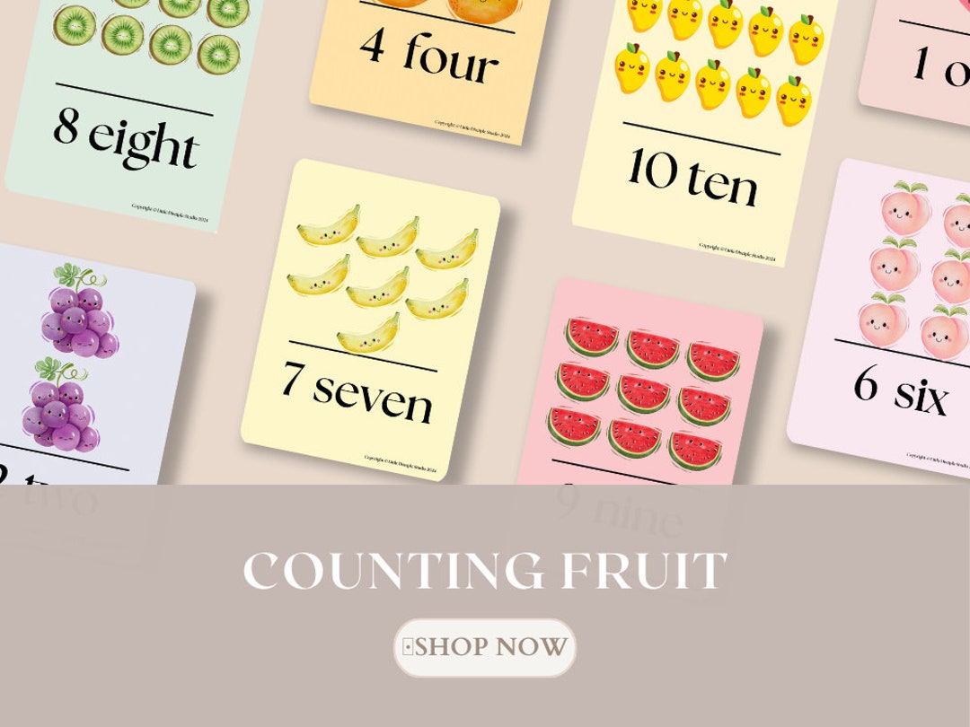 Fruit Number Cards - Educational Counting Cards for Kids - Etsy