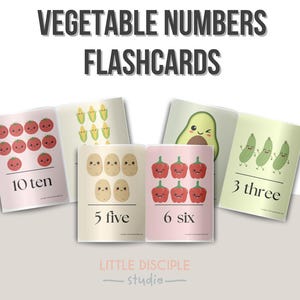 Vegetable Numbers Flashcards - Educational Counting Cards for Kids - Etsy