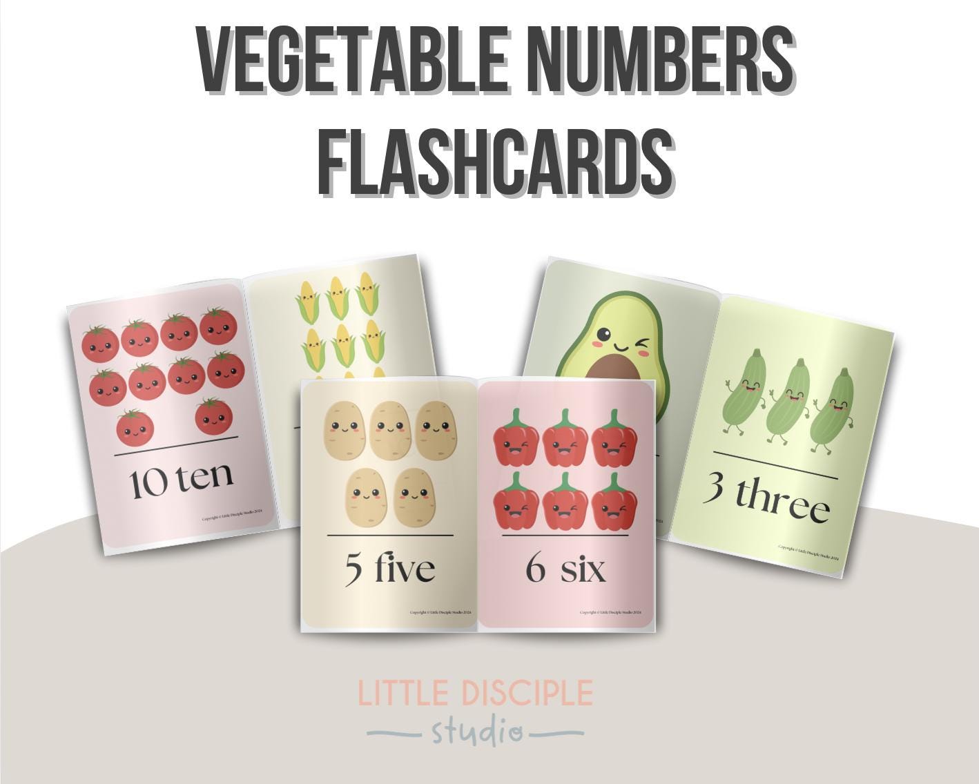 Vegetable Numbers Flashcards - Educational Counting Cards for Kids - Etsy