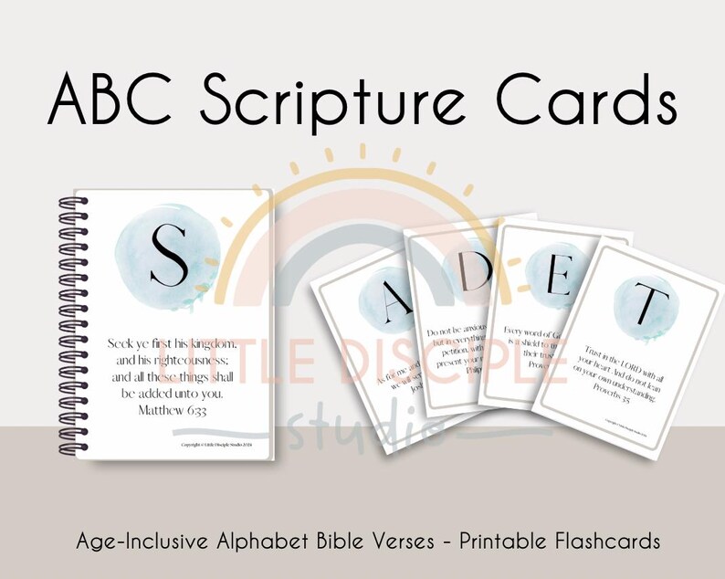 ABC Scripture Cards - Age-inclusive Alphabet Bible Verses - Printable ...