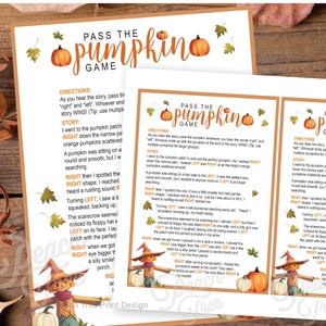 Pass the Pumpkin Game, Fall Printable Game, Fall Party Game, Autumn ...