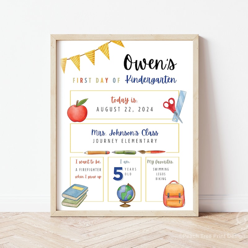 First Day of School Poster - Etsy