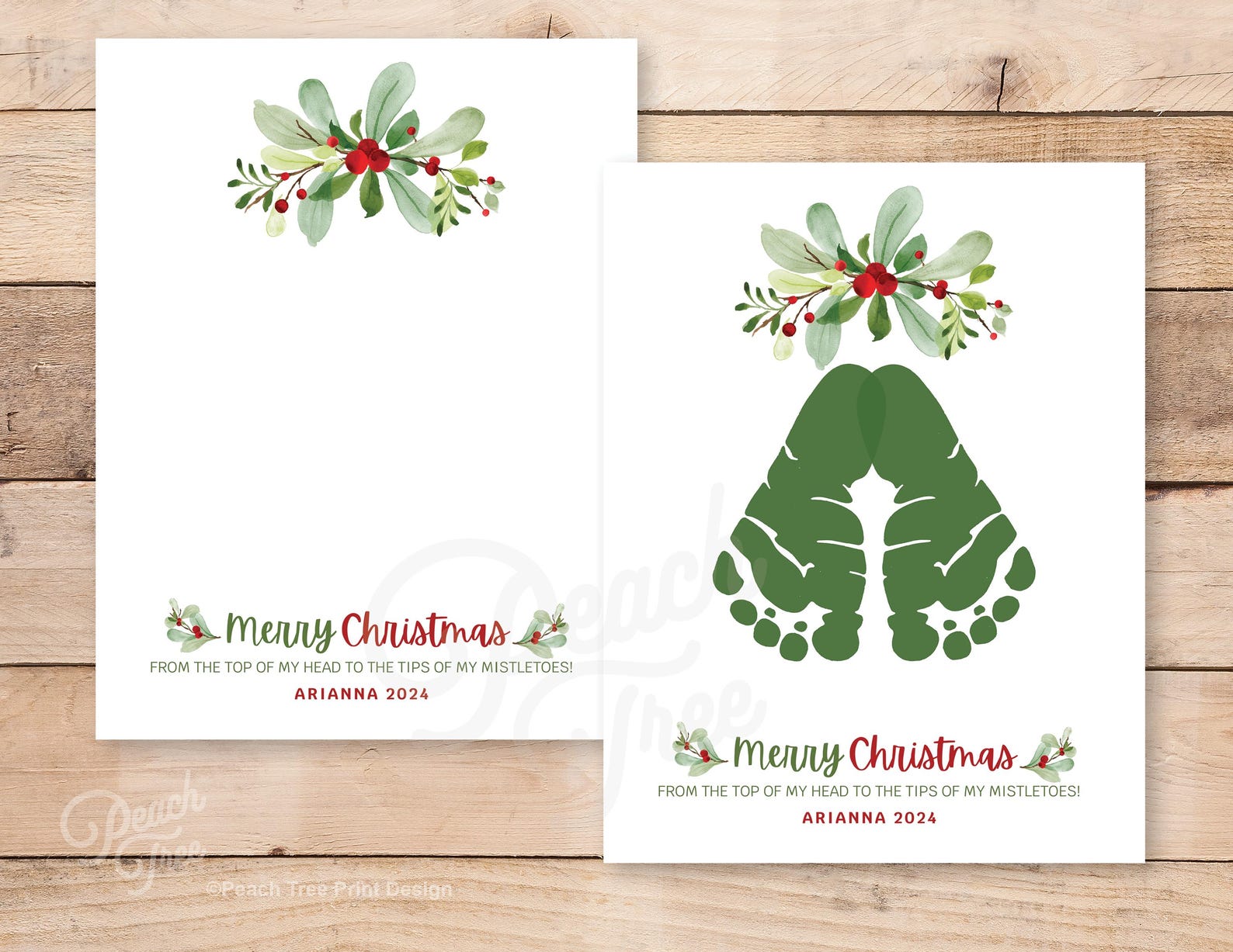 Mistletoes Print, Christmas Footprint Craft, Christmas Crafts for Kids ...