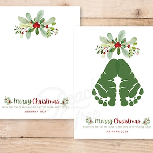 Mistletoes Print, Christmas Footprint Craft, Christmas Crafts for Kids ...