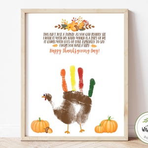 Turkey Handprint Craft, Thanksgiving Handprint Art, Thanksgiving ...