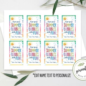 Bubble Tag End of Year | Bubble Favor Tag | Classmate Gift | Bubbles ...