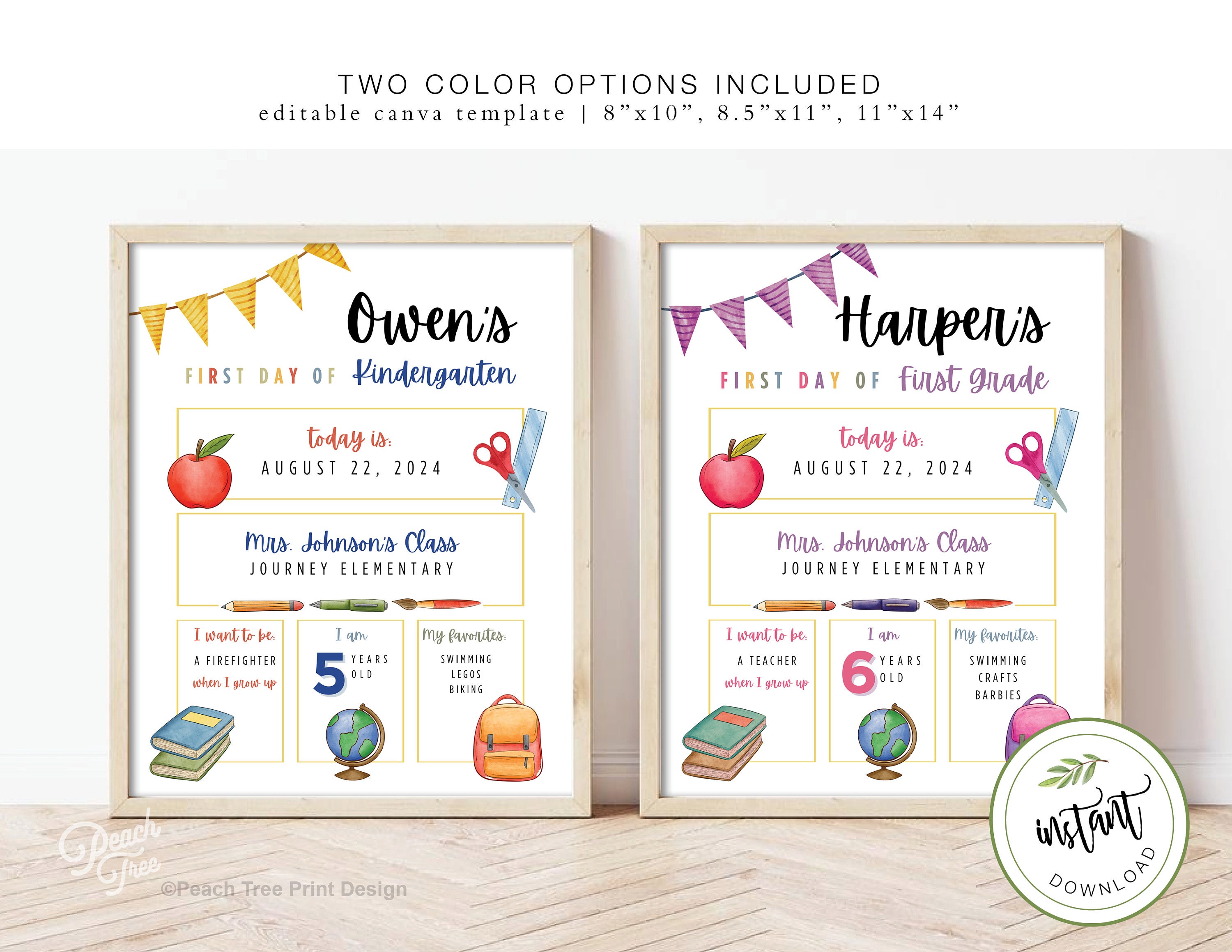 Editable First Day of School Sign, Personalized First Day of School ...