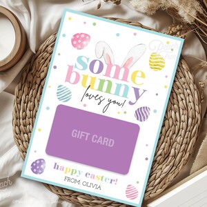 Easter Gift Card Holder Printable, Some Bunny Loves You, Printable ...