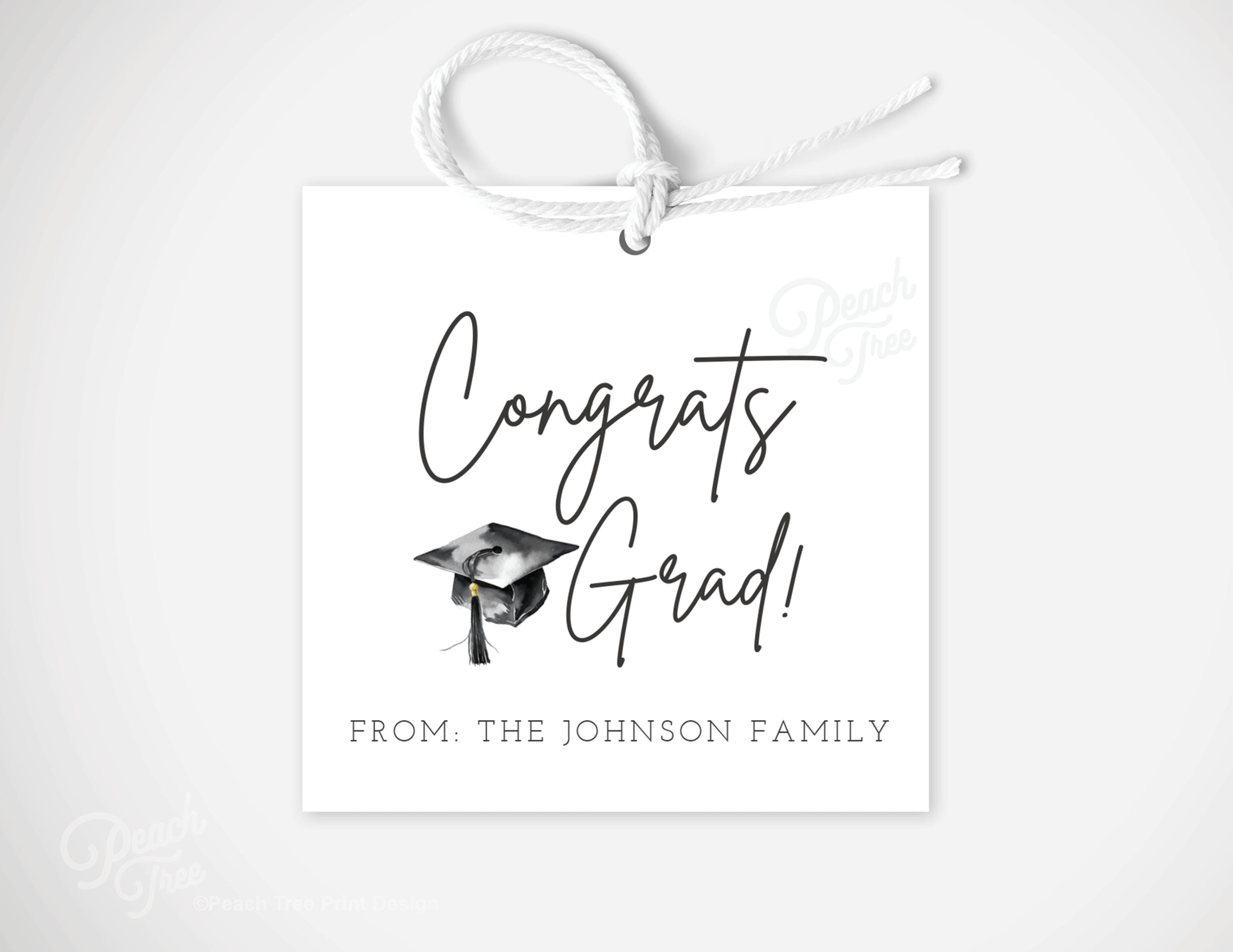 Graduation Gift Tag Digital, Grad Gift Tags Printable, Congrats Grad ...